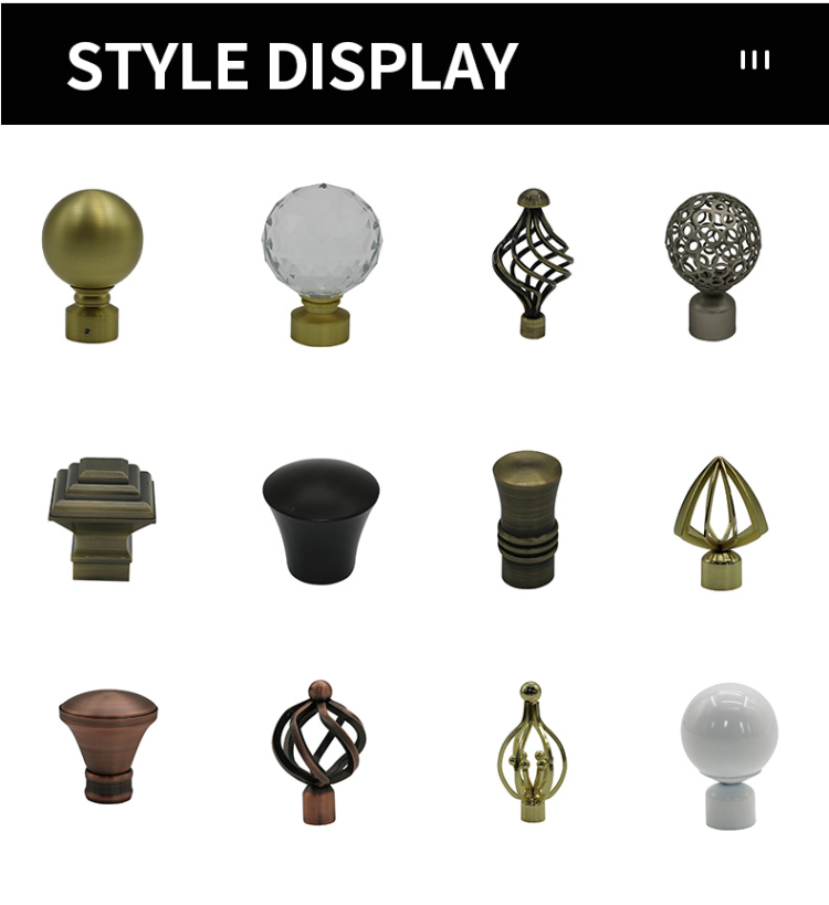 Buy China Wholesale High Quality Curtain Decorations Metal Finials ...