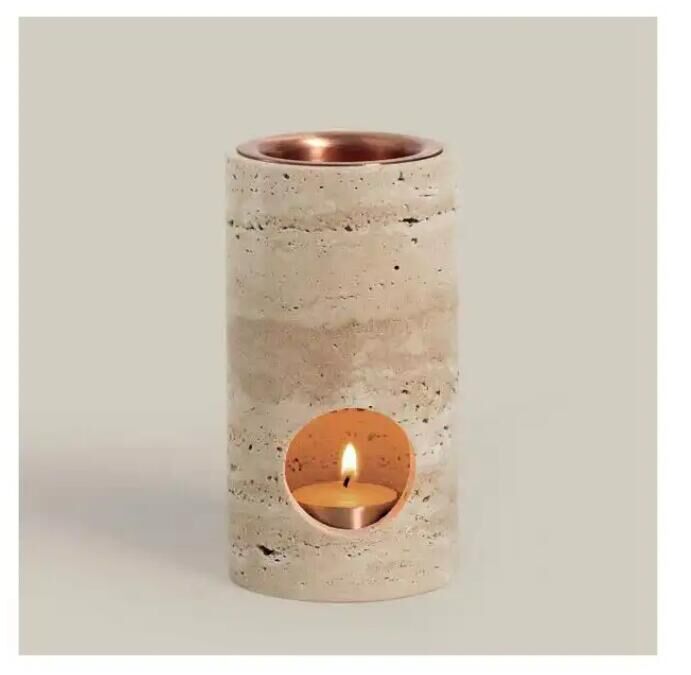 Buy Wholesale China Natural Travertine Oil Burner Essential Oil Diffusers Burner Perfume