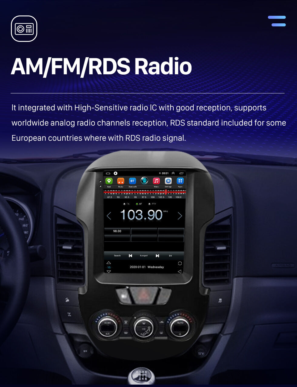 9.7 Inch Car Multimedia Player Touch Screen Android Car Radio For Ford ...