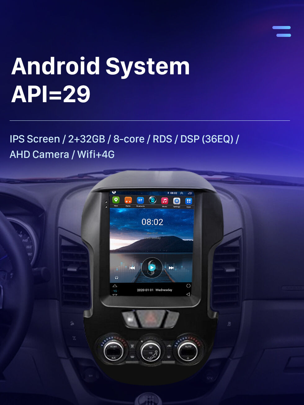 9.7 Inch Car Multimedia Player Touch Screen Android Car Radio For Ford ...