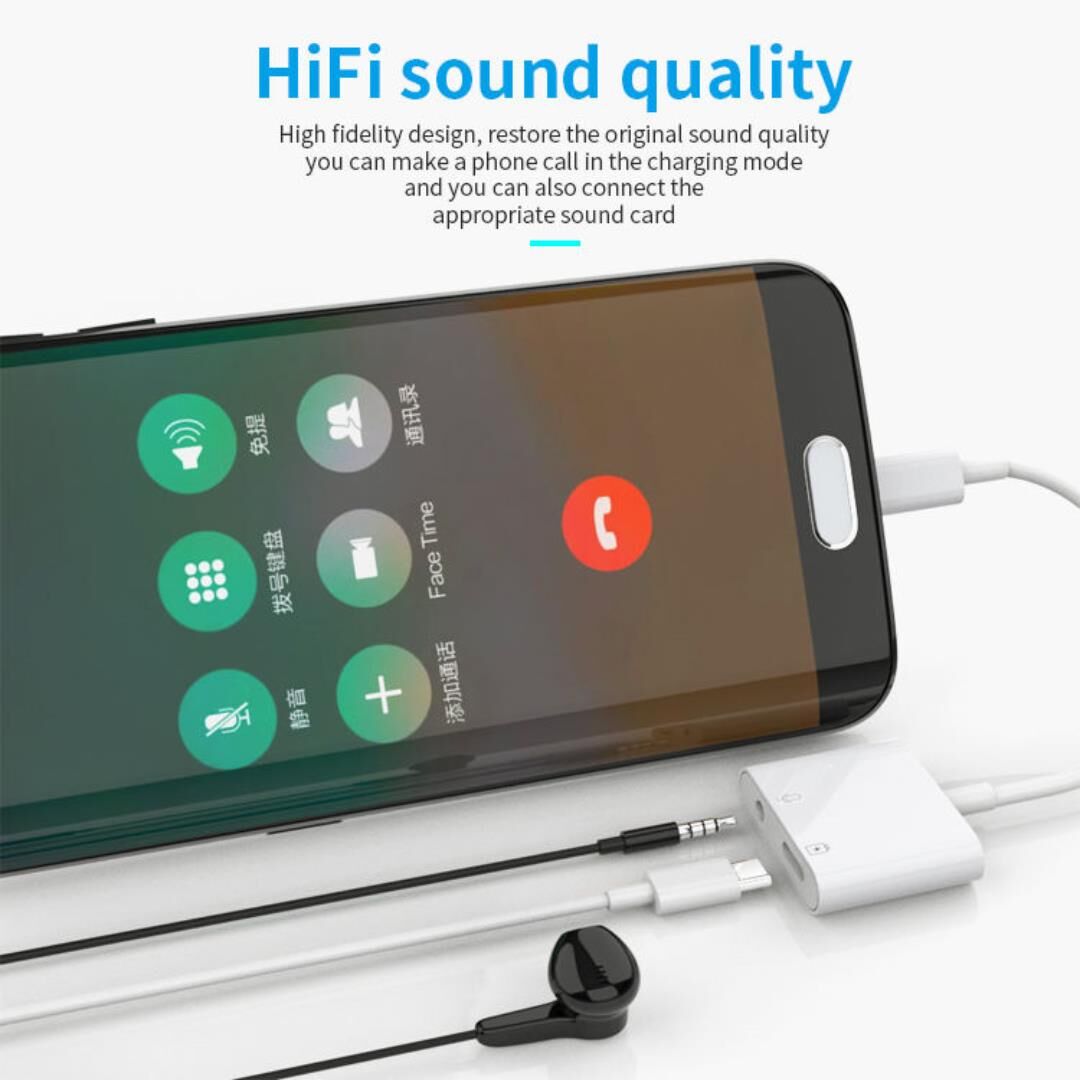 2 In 1 Usb C Type C Type-c To 3.5mm Audio Aux Earphone Headphone Jack ...