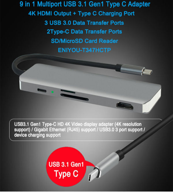 Buy Wholesale China 9 Ports Usb-c Hub With Hdmi2.0 High Definition 4k ...
