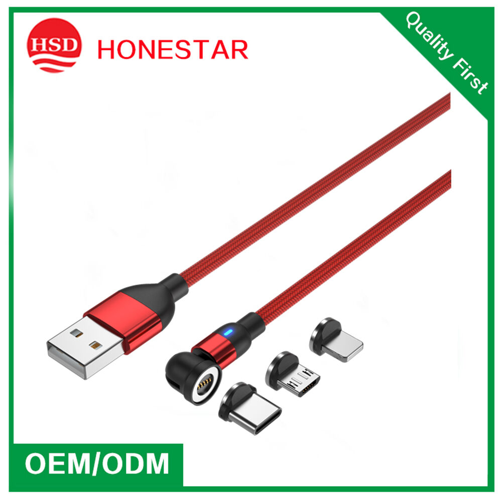 540 Degree Rotating Magnetic Usb Cable 3 In 1 L Shape Magnetic Cable ...