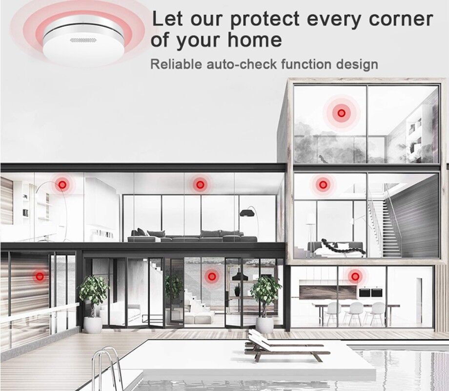 New Arrival Interlinked Security Alarms Smart Home Smoke Alarm En14604 ...
