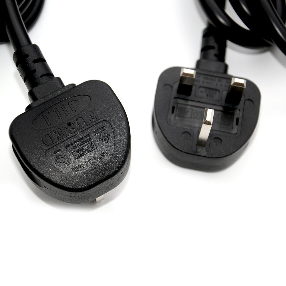 Customized Uk Bs 3 Pin Ac Power Cord With Waterproof Conntector For ...