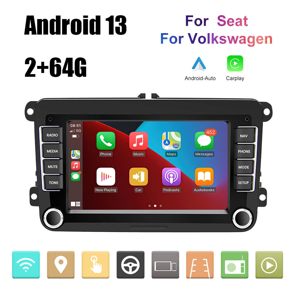 Buy Wholesale China Podofo 2+64gb 7'' Android13 Autoradio Car Radio Carplay & Android Auto Gps ...