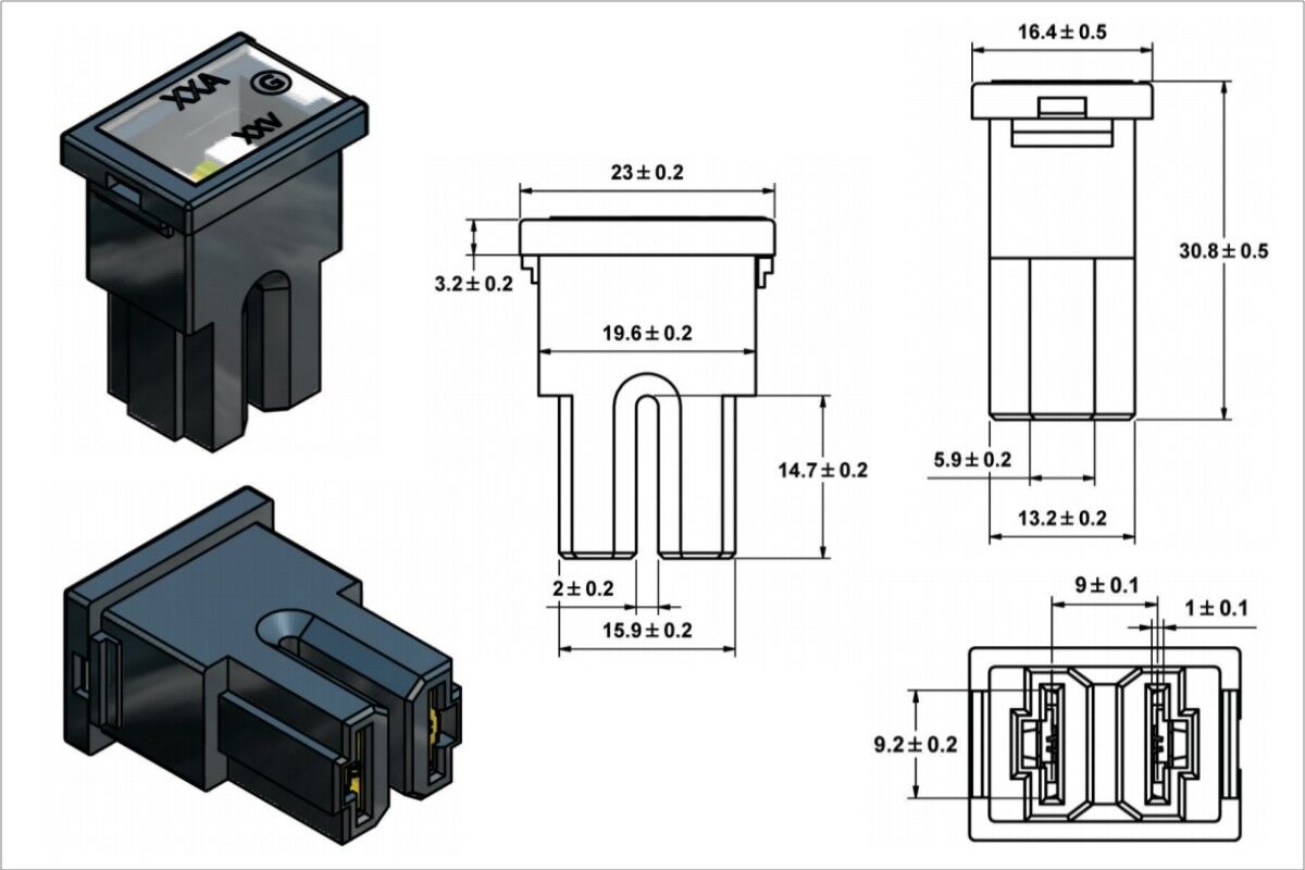 Buy Wholesale China Square Mini Female Slow Blow J Case Fuse & J Case ...