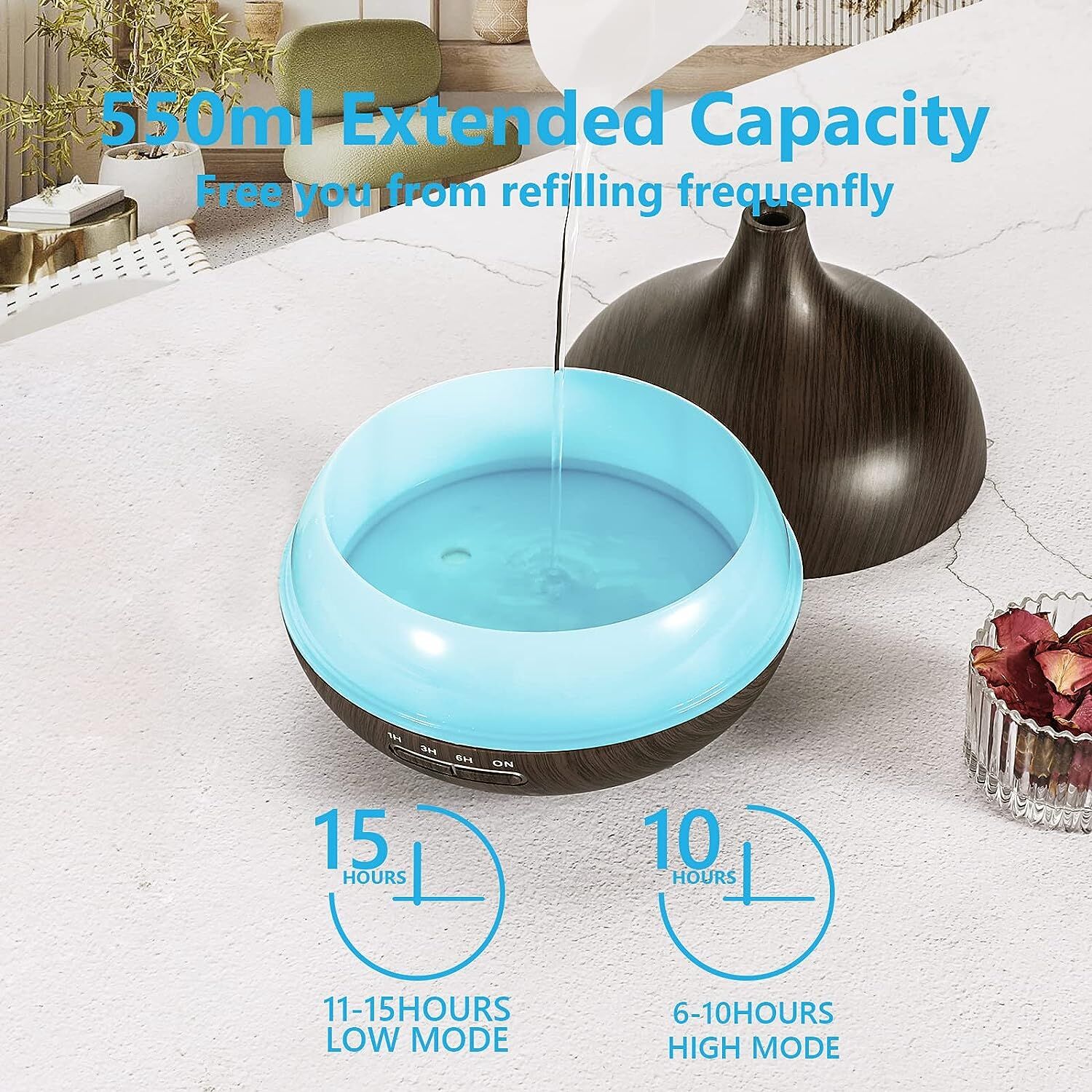 Buy Wholesale China Factory 550ml 7 Led Colour Light Wood Onion Type Essential Oil Intelligent ...