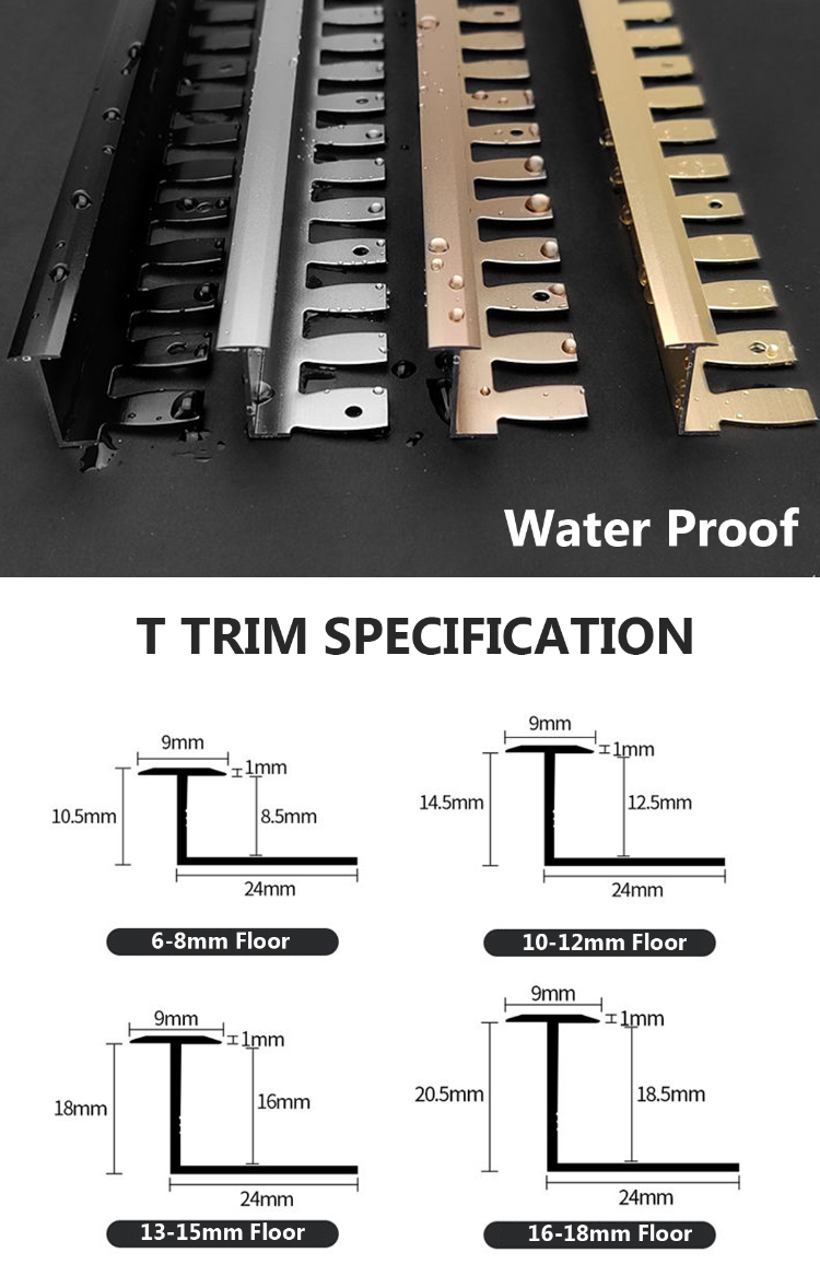 Manufacturer Flooring T Type Edge Tile Trim Bendable Edge Trim With ...