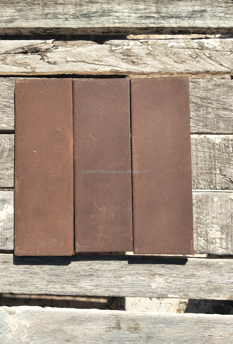 Brown Clay Terracotta Wall Cladding And Clay Floor Tiles For Garden ...