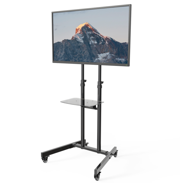 Rolling Tv Stand Height Adjustable Mobile Tv Stand With Wheels Mobile ...