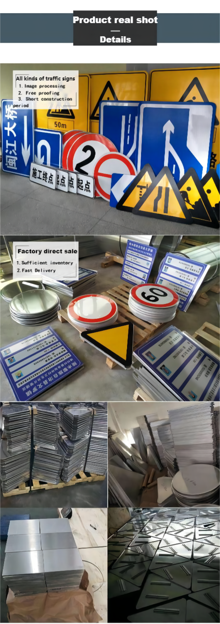 Factory Price Aluminum Traffic Signs Safety Signage Reflective Traffic ...