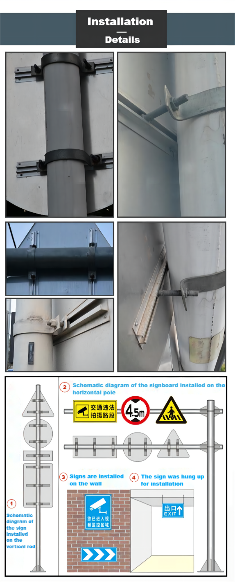 Factory Price Aluminum Traffic Signs Safety Signage Reflective Traffic ...