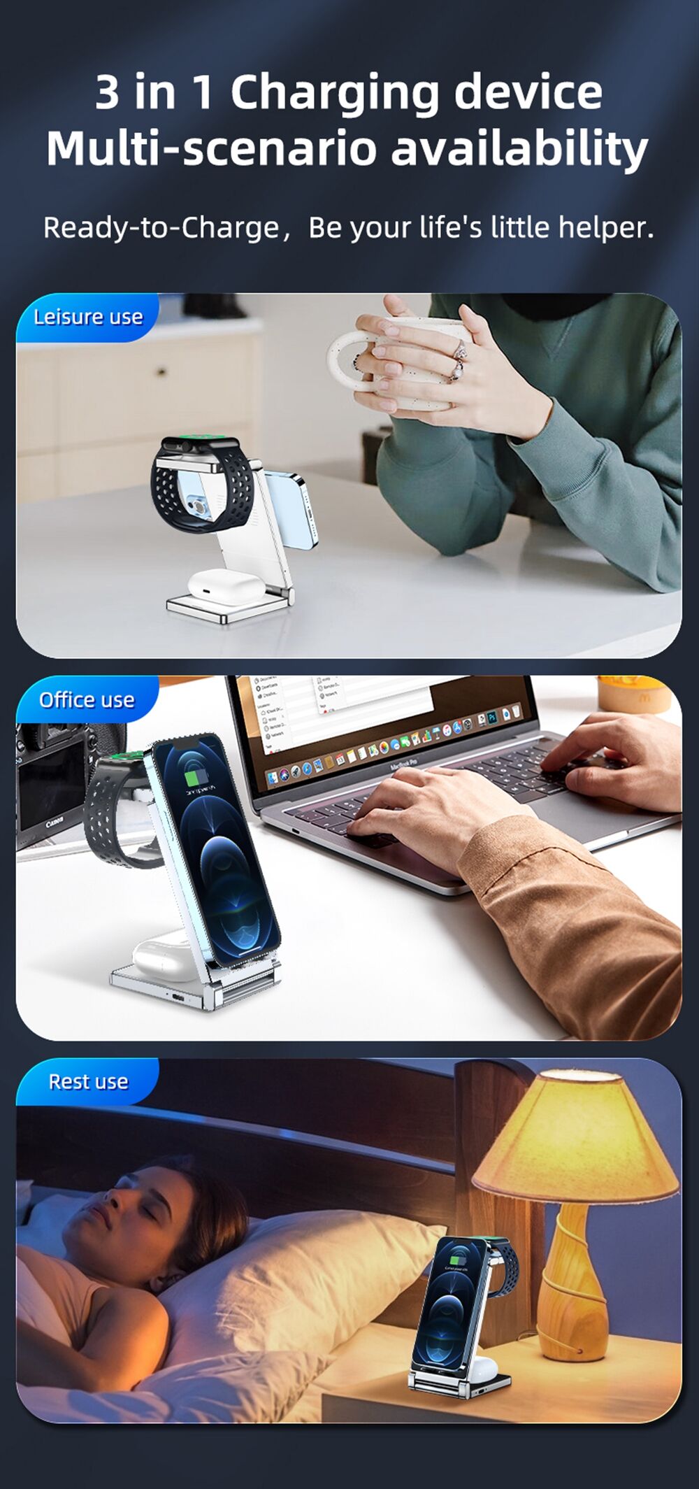 Multifunctional Wireless Charger Dual Coil Power Supply Phone Watch ...