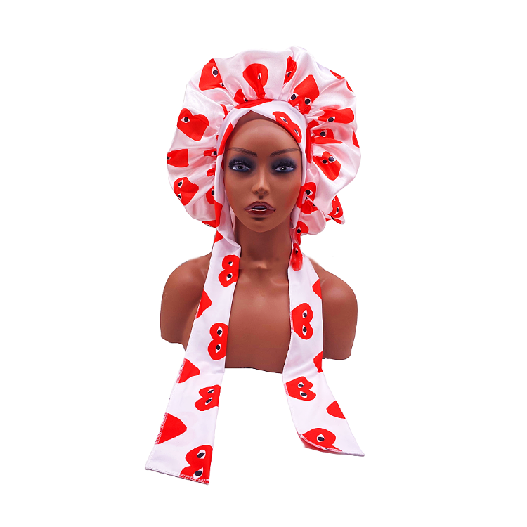 New Arrive Satin Silk Bonnet Custom Print Logo Shower Cap Night Sleep ...