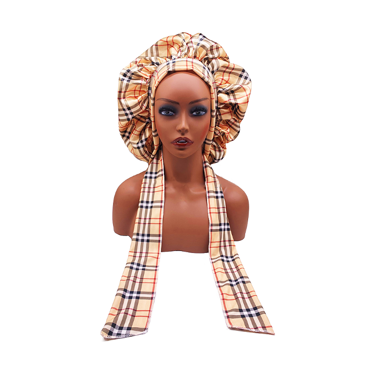 New Arrive Satin Silk Bonnet Custom Print Logo Shower Cap Night Sleep ...