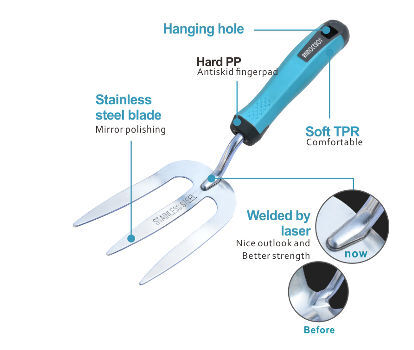 Best Sale Heavy Duty Garden Tool Stainless Steel Garden Hard Pp And Soft Tpr Handle Digging ...