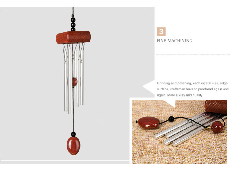 Mini Solid Wood Solid Aluminum Rod Metal Wind Chime Small Fresh Home ...