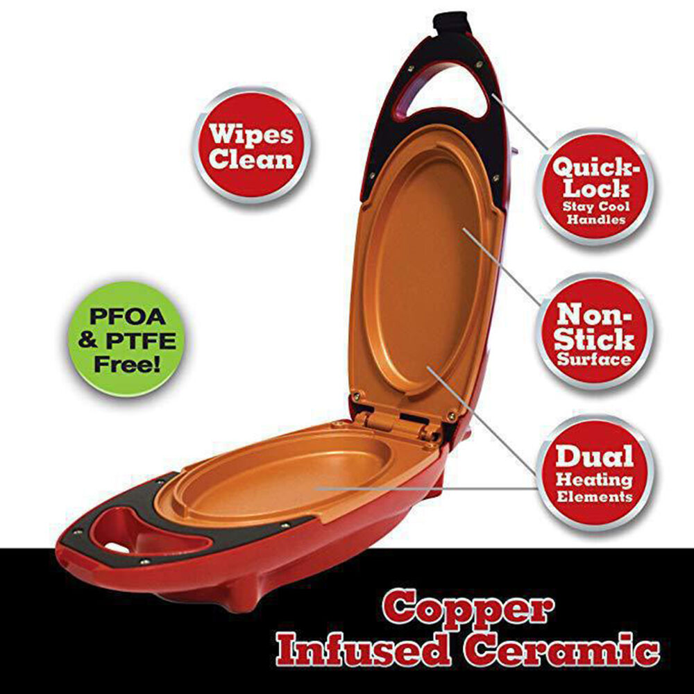 Copper Infused Ceramic Red Copper 5 Minute Chef Electric Meal Maker For ...