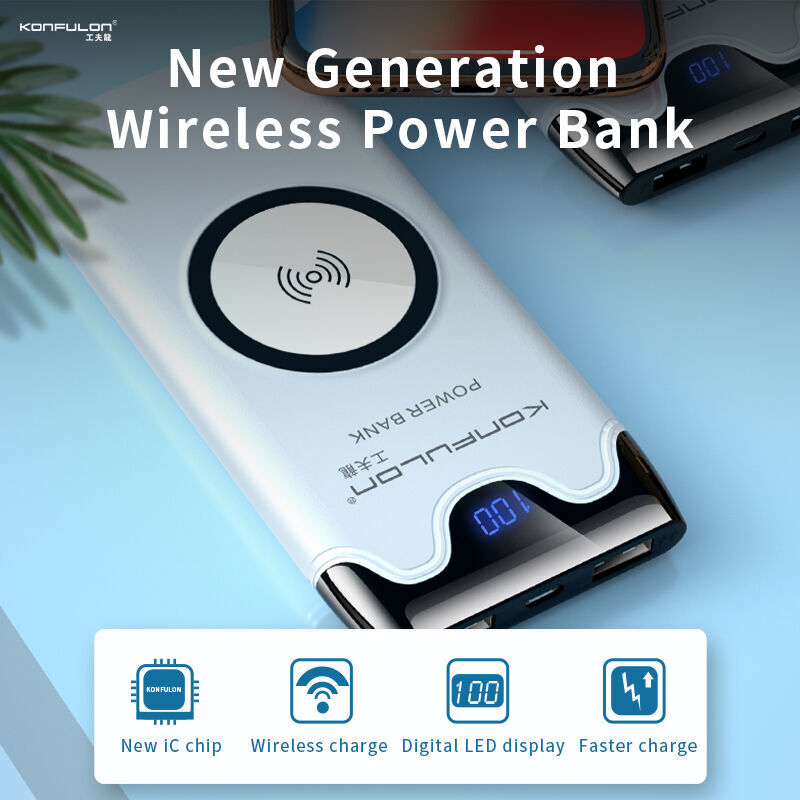 Konfulon New Generation 10000 Mah Capacity 15w Fast Charge Wireless ...
