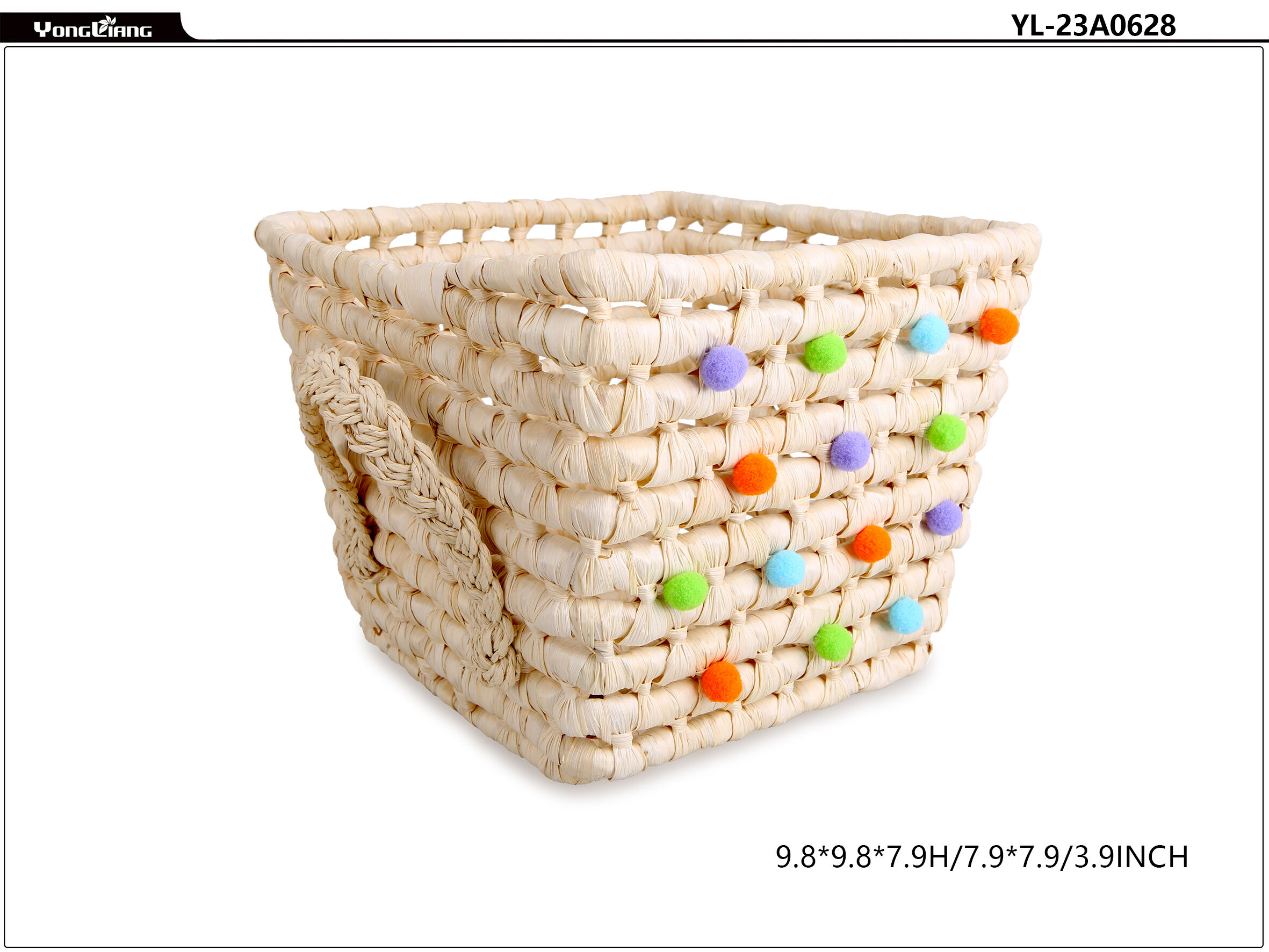 Buy Wholesale China Wholesale Duable Hand Woven Square Natural Corn Husk Storage Baskets With ...