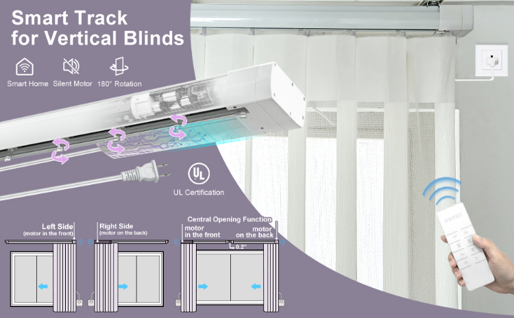 Buy Wholesale China Smart Vertical Blinds Motorized Polyester Hotel ...