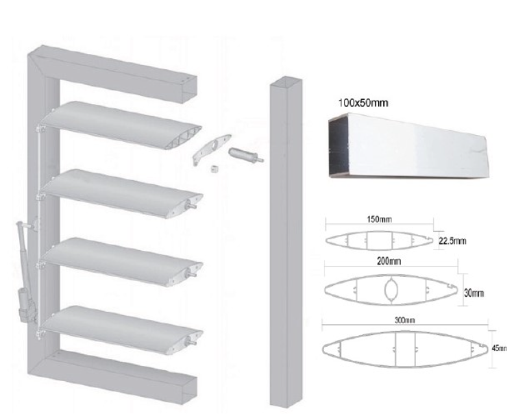 Orient Louver Building Aluminum Outdoor Shutters Blade Louvers Window ...