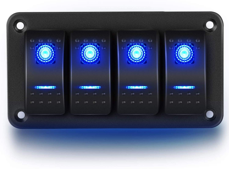 12/24v 2/3/4/5/6/8 Gang Double Light Switch On-off Rocker Switch Panel ...