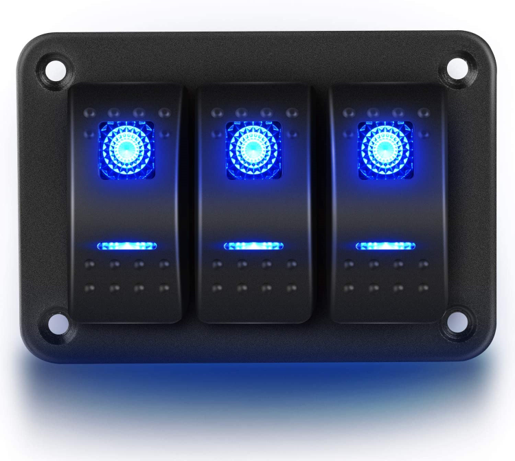 12/24v 2/3/4/5/6/8 Gang Double Light Switch On-off Rocker Switch Panel ...