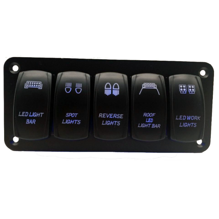 12/24v 2/3/4/5/6/8 Gang Double Light Switch On-off Rocker Switch Panel ...