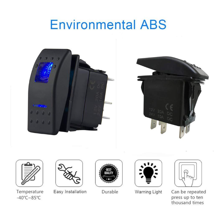 12/24v 2/3/4/5/6/8 Gang Double Light Switch On-off Rocker Switch Panel ...