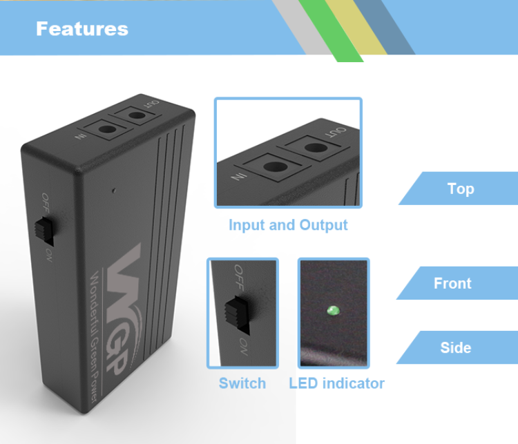 Wgp 12v2a 6000mah 22.2wh Dc Ups Single Output Mini Ups For Wifi Router ...