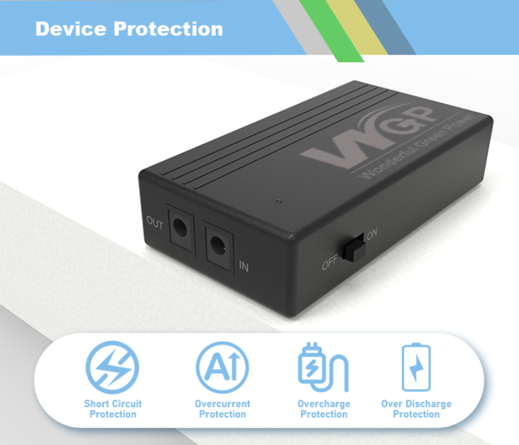 Wgp 12v2a 6000mah 22.2wh Dc Ups Single Output Mini Ups For Wifi Router ...