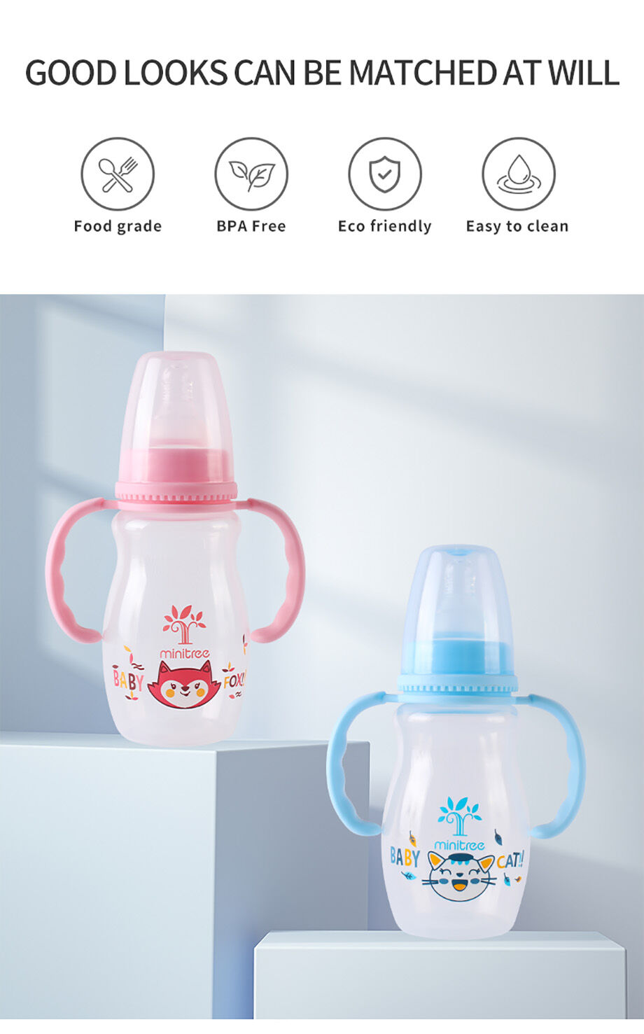Buy Wholesale China Minitree Manufacturer Cheap Pp 150ml Baby Feeding Bottles With Handle & Baby ...