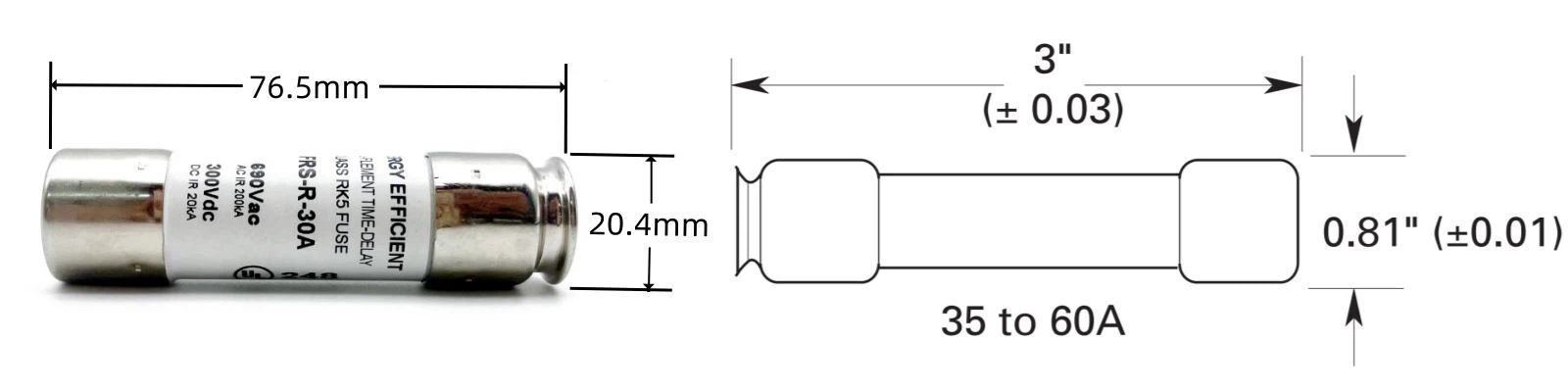 Buy Wholesale China Frs-r Series Time Delay Class Rk5 Fuses & Fuse at ...