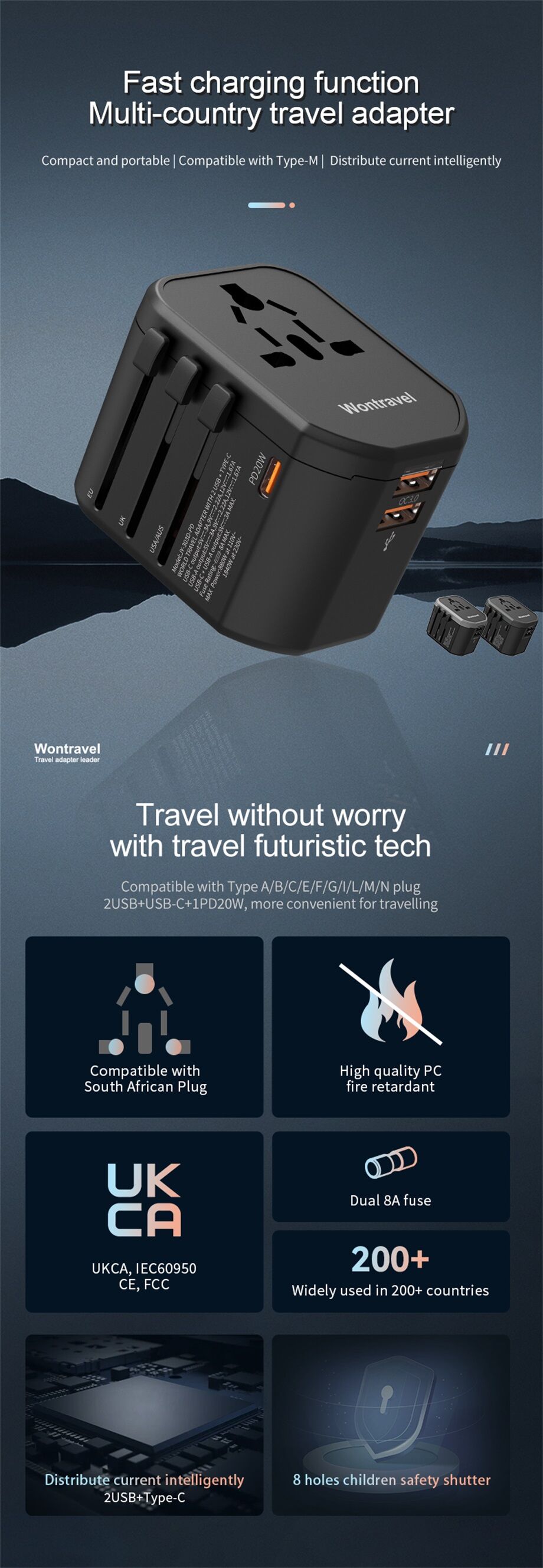 Buy Wholesale China Wontravel Dual Usb Type C Universal International ...
