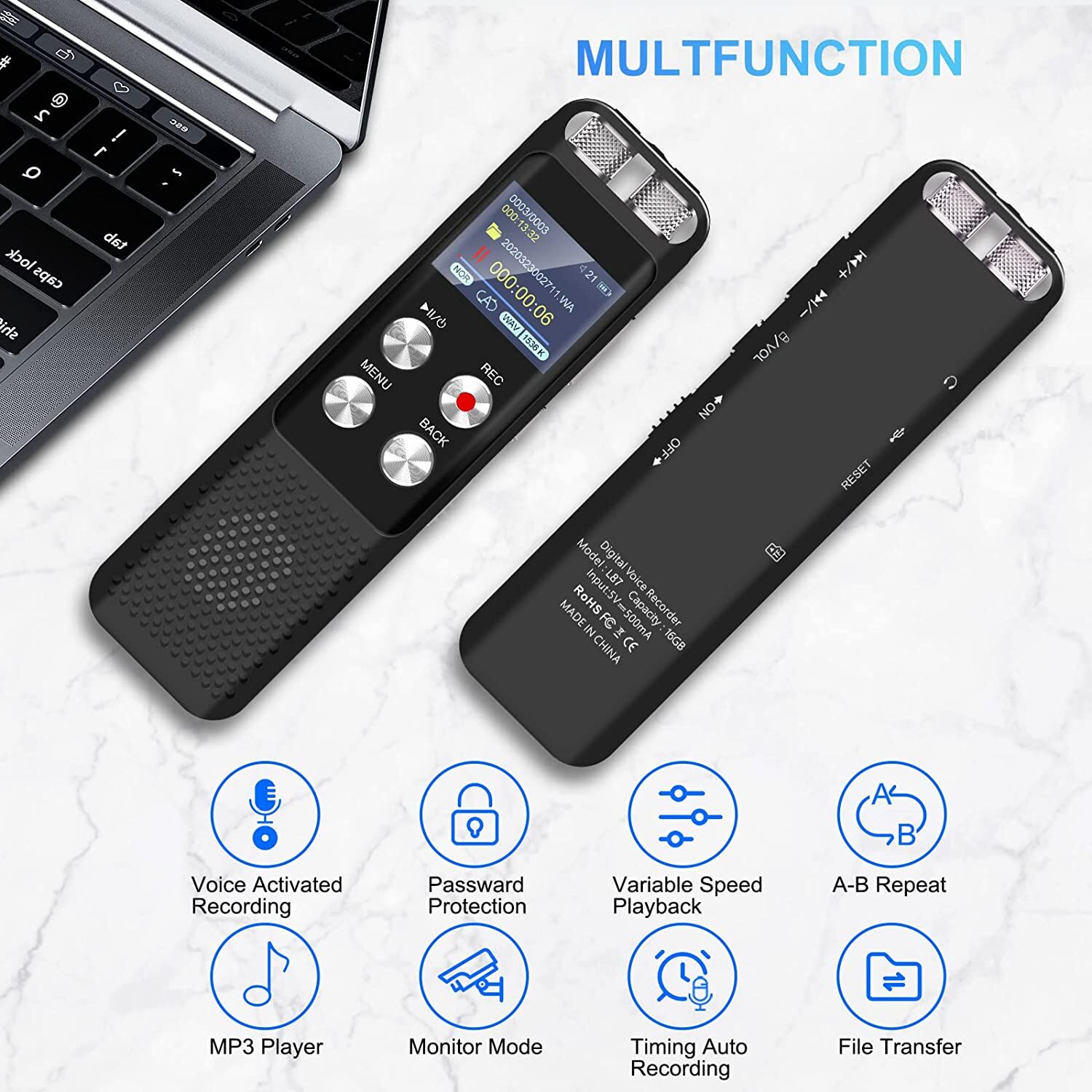 Buy Wholesale China 72gb Digital Voice Recorder: Voice Activated ...