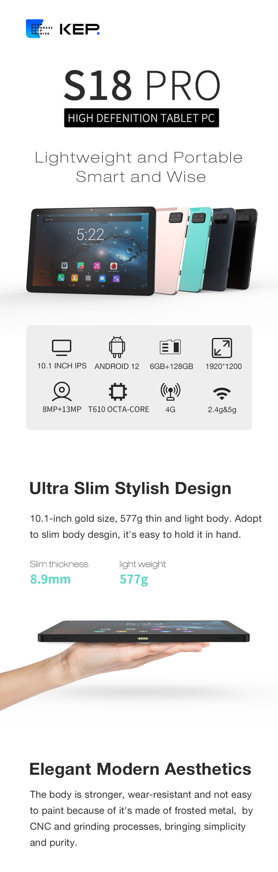 Buy Wholesale China 10 Inch Wifi Tablet Pc Android 12 6gb+128gb Android ...