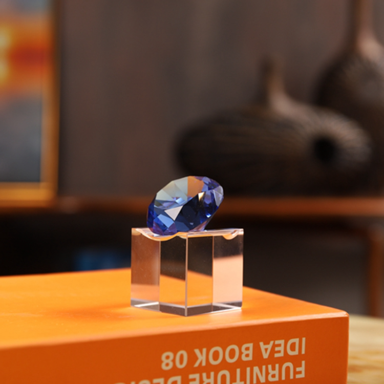 Crystal Paperweight Faceted Cut Glass Giant Diamond Glass Diamond ...