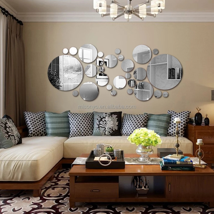 Buy Wholesale China Geometric Circle Mirror Wall Sticker Removable ...