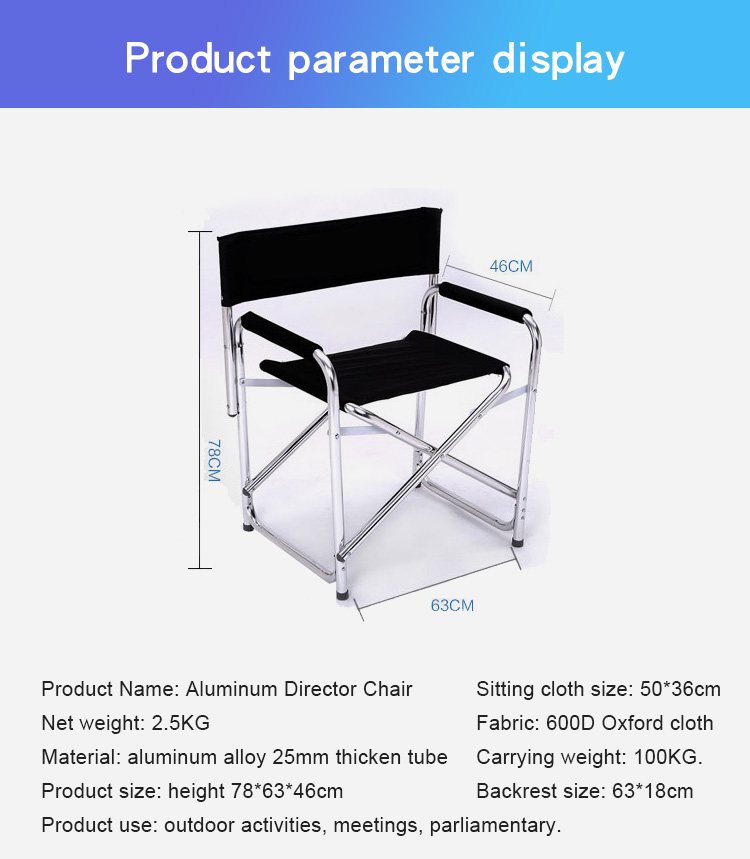 Buy Wholesale China Aluminum Portable Director Beach Folding Chair With ...