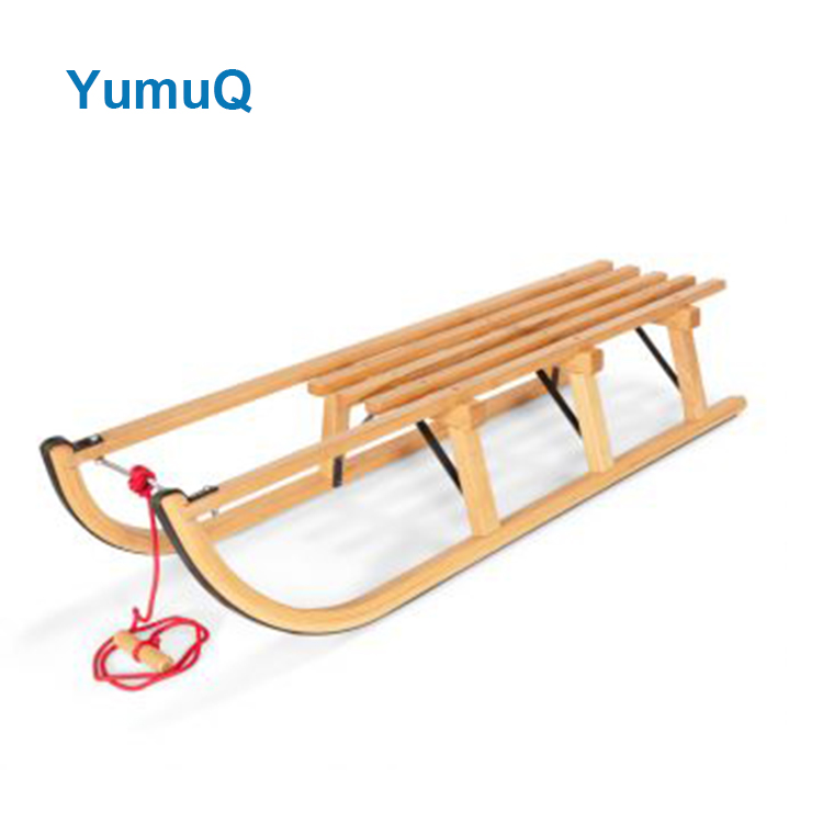 Yumuq 100cm 110cm 120cm 130cm Beech Wooden Snow Sledge, Winter Sports ...