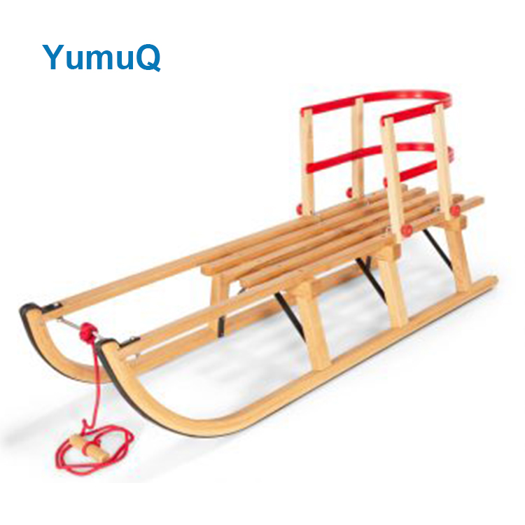 Yumuq 100cm 110cm 120cm 130cm Beech Wooden Snow Sledge, Winter Sports ...