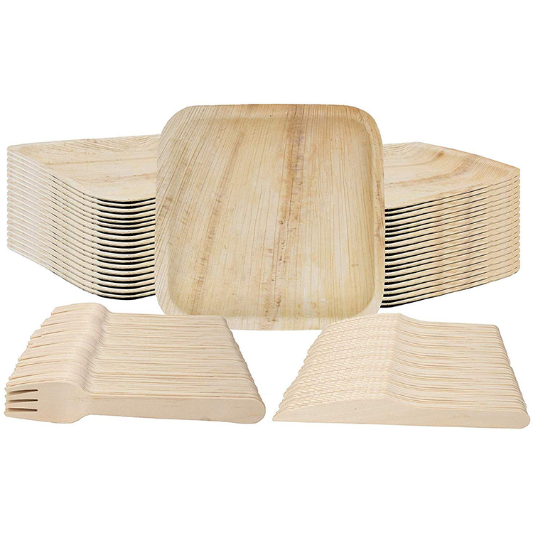 Romantic Disposable Biodegradable Areca Wooden Bamboo Palm Leaf Plate ...