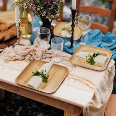 Romantic Disposable Biodegradable Areca Wooden Bamboo Palm Leaf Plate ...