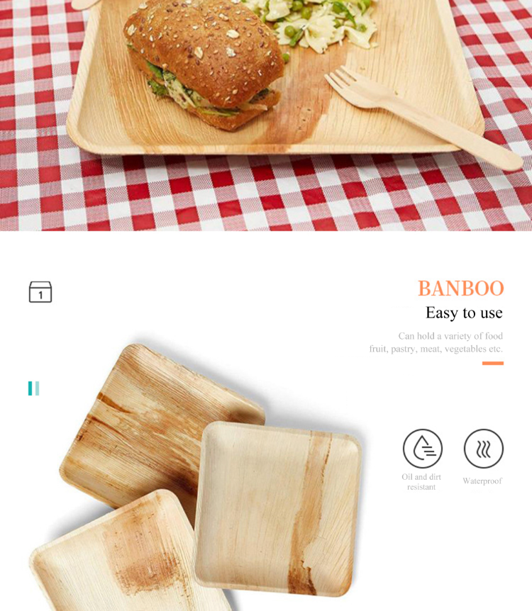 Palm Leaf Plates Disposable Bamboo Plates 10 Inch Round Party ...