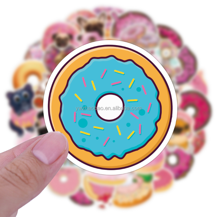 Buy Wholesale China 50pcs Sticker Packs Cute Donut Waterproof Vinyl ...