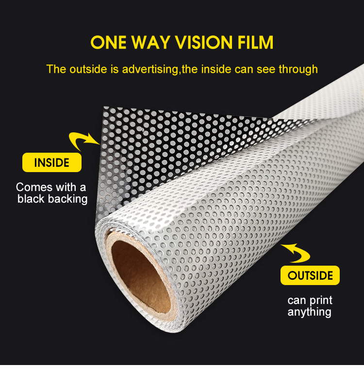 Pvc Window Film White 120g 140g Perforated Banner Vinyl One Way Vision ...