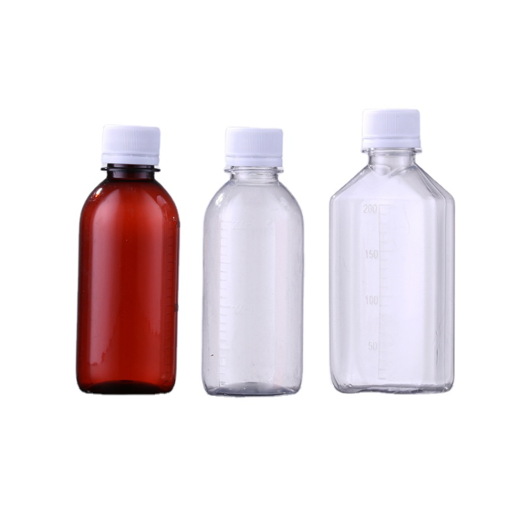 Maysure 60ml 100ml 120ml Amber Clear Plastic Medicine Liquid Bottle ...