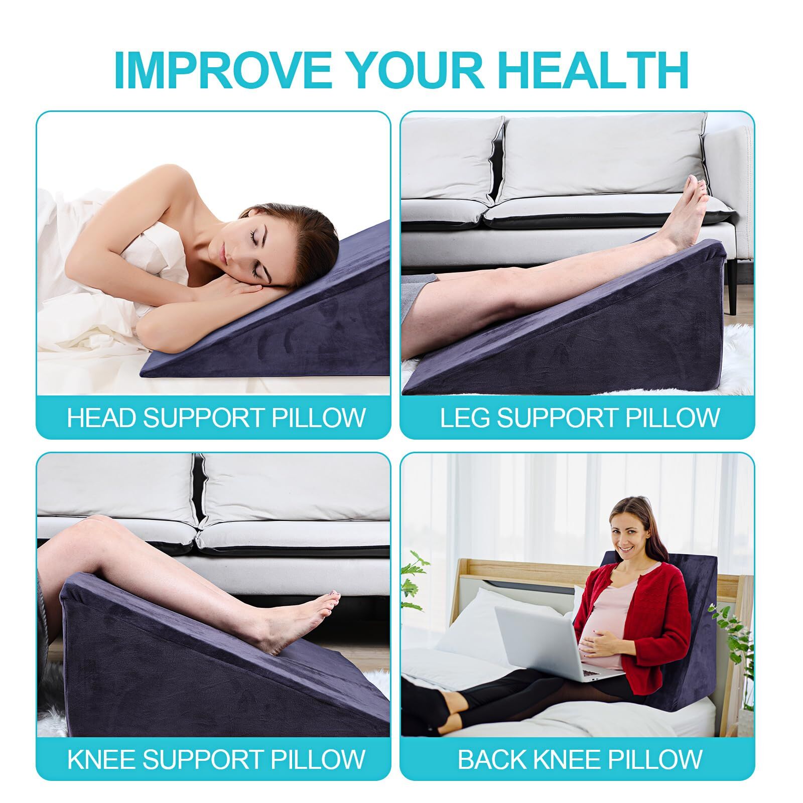 Buy Wholesale China Bed Wedge Pillow 25" X 25" X 12" Triangle Pillow Wedge Memory Foam Wedge ...